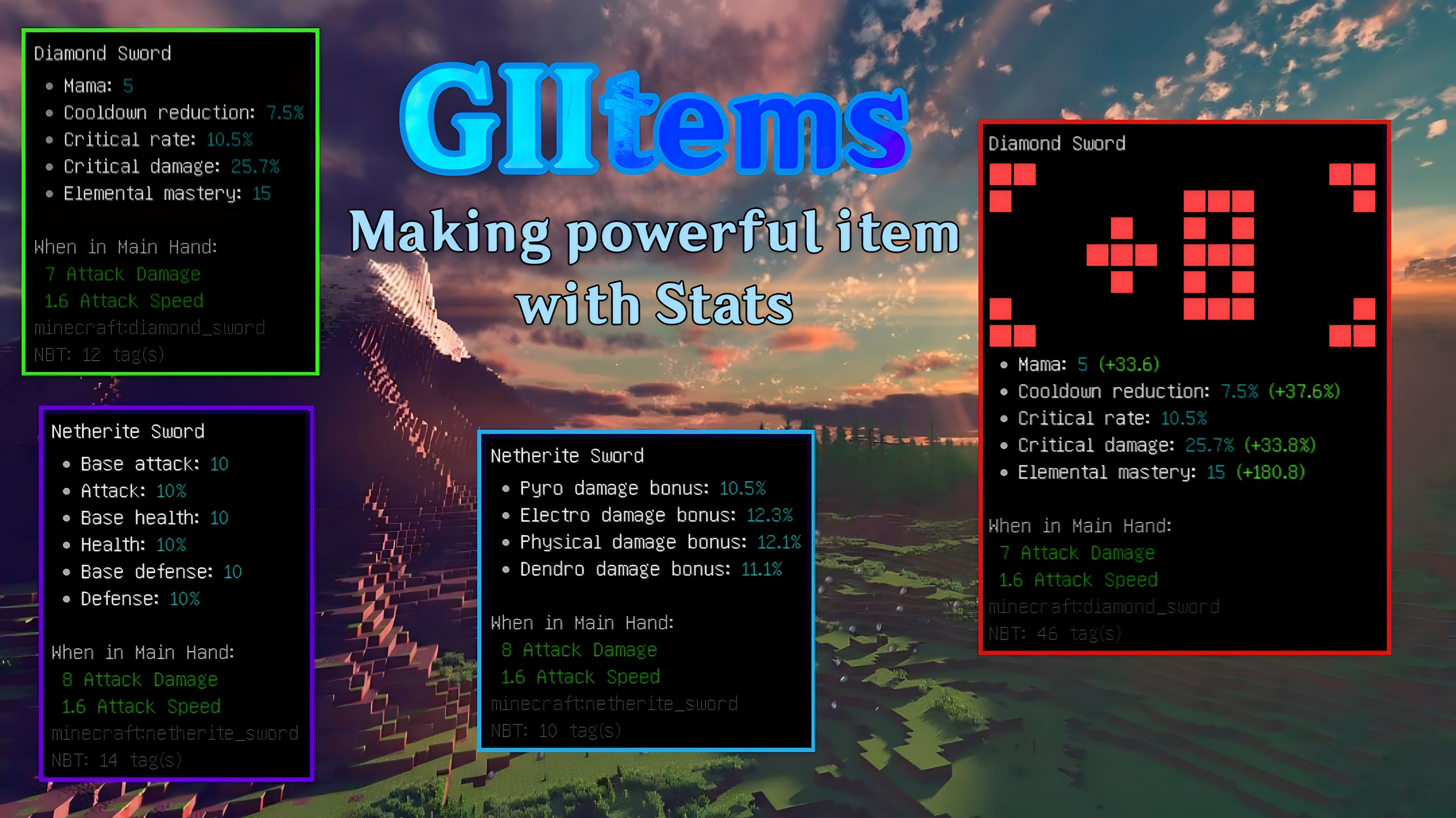 GIItems - Tạo vật phẩm với những stats độc đáo cho Server Minecraft (Hỗ trợ Model Data)